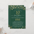 Class Reunion Green Gold Stars Lights Any Year Invitation | Zazzle