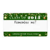 Class Reunion Green Gold Stars Name Tag | Zazzle