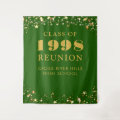 Class Reunion Photo Booth Green Gold Backdrop | Zazzle