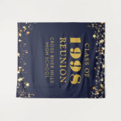 Class Reunion Photo Booth Navy Blue Gold Backdrop | Zazzle