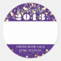 Class Reunion Purple Gold Stars Name Tags | Zazzle