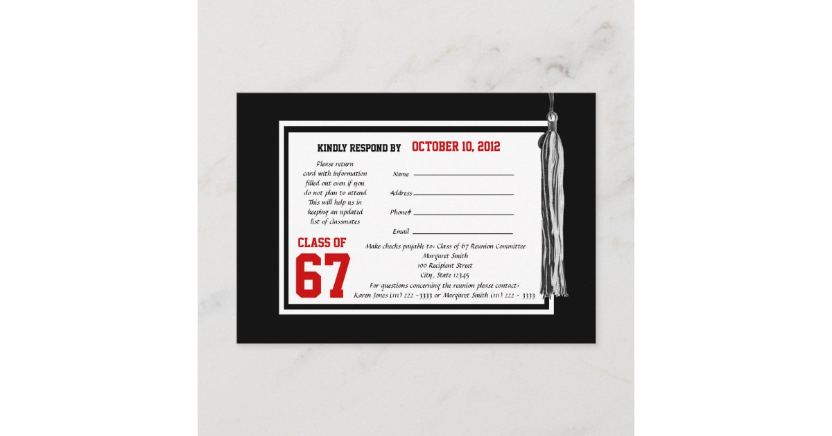 Class Reunion Response Card | Zazzle.com