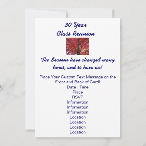Class Reunion School Reunion Invitation Cards | Zazzle