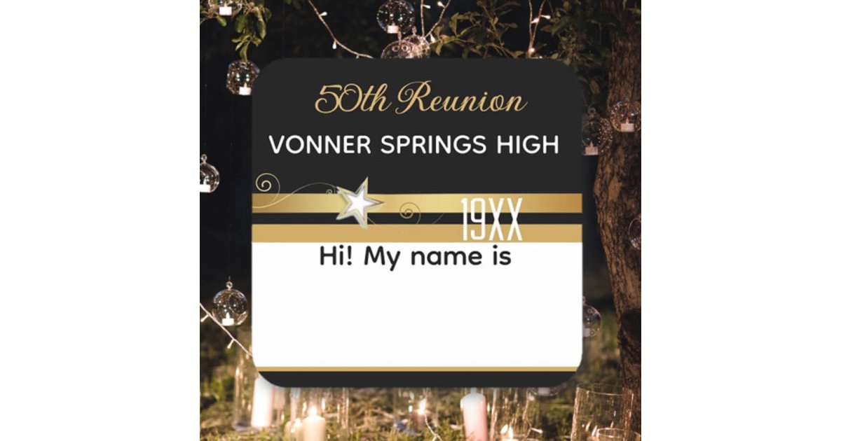 Class Reunion time! 3" Name tag Sticker | Zazzle
