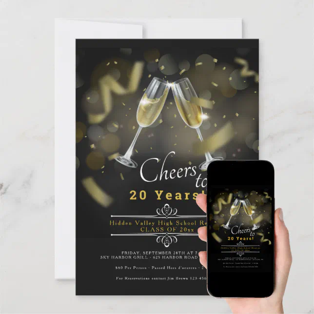 Class Reunion Toast Invitation | Zazzle