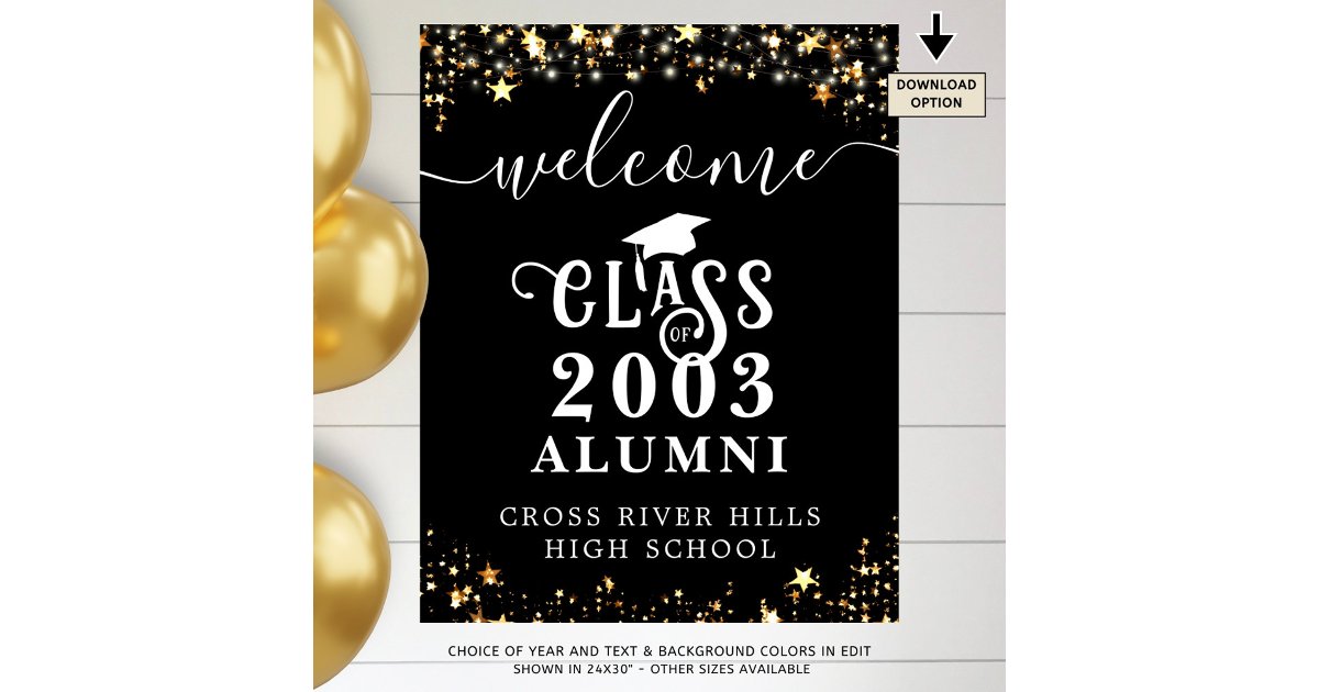 Class Reunion Welcome Class Year Alumni Typography Poster | Zazzle