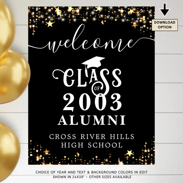 Class Reunion Welcome Class Year Alumni Typography Poster | Zazzle