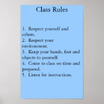 CLASSROOM RULES, 1. The 3 R's: Be Respectful ... Poster | Zazzle.com