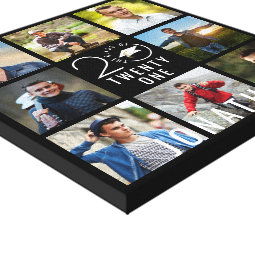 Class Year School 8 Photo Collage Graduation Black Canvas Print | Zazzle