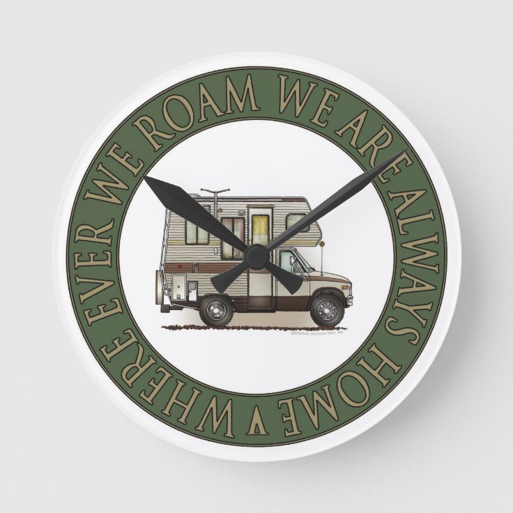 ClassC Camper RV Magnets Round Clock | Zazzle