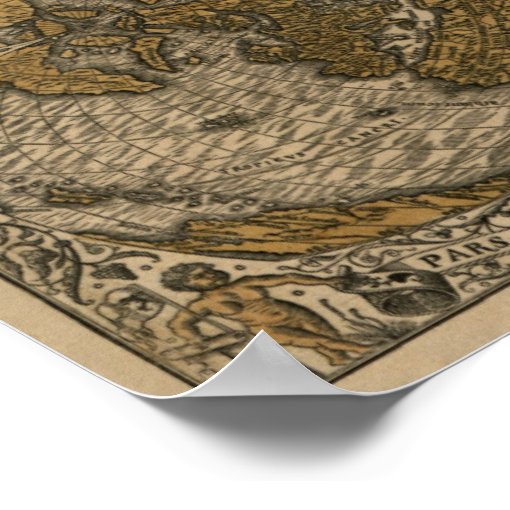 Classic 1531 Antique World Map by Oronce Fine Poster | Zazzle