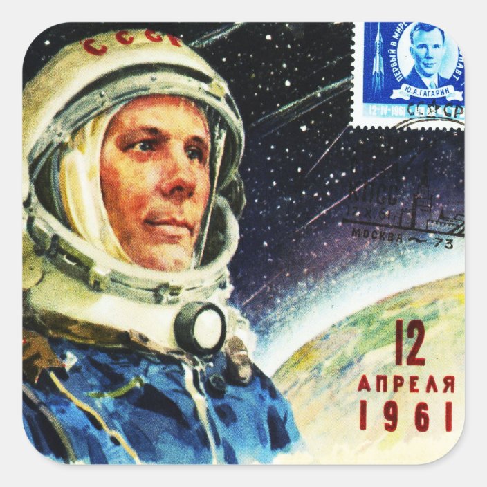 CLASSIC 1960s SPACE RACE ASTRONAUT Square Sticker | Zazzle.com