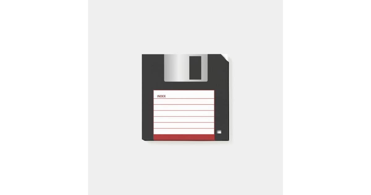 Classic 3.5" Floppy Disk Notes Red Corner | Zazzle