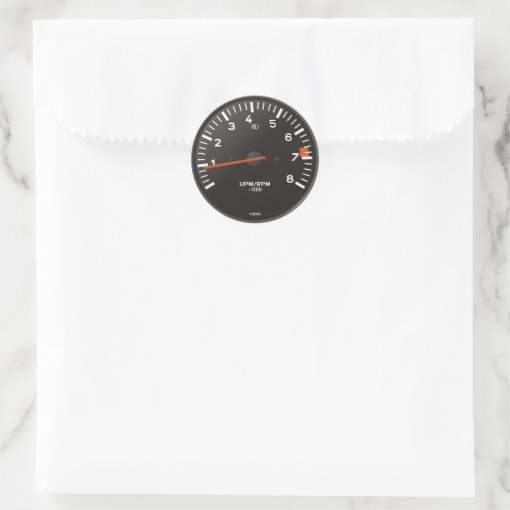 Classic 911 rev counter (old air-cooled car) classic round sticker | Zazzle