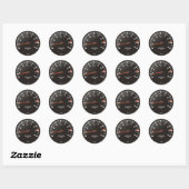 Classic 911 rev counter (old air-cooled car) classic round sticker | Zazzle