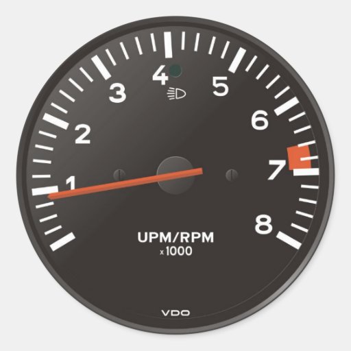 Classic 911 rev counter (old air-cooled car) classic round sticker | Zazzle