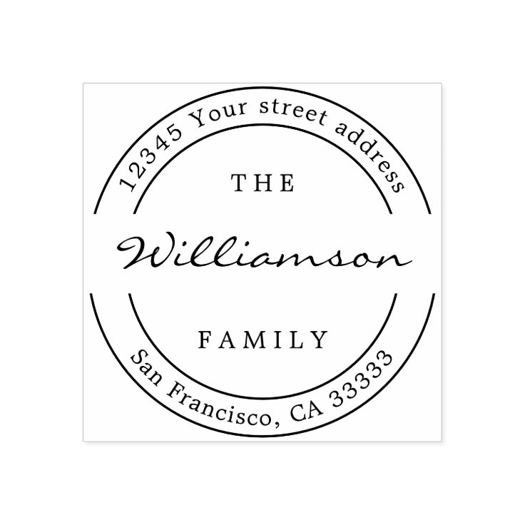 Classic Address Family Name Rubber Stamp | Zazzle
