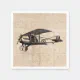 Classic Airplane Antique Aviation Art Script Paper Napkins | Zazzle