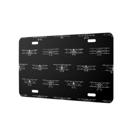 Classic Airplanes Pattern Vintage Plane Art Custom License Plate | Zazzle