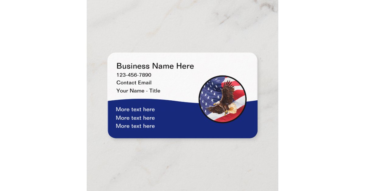 Classic American Patriotic Theme Business Card | Zazzle