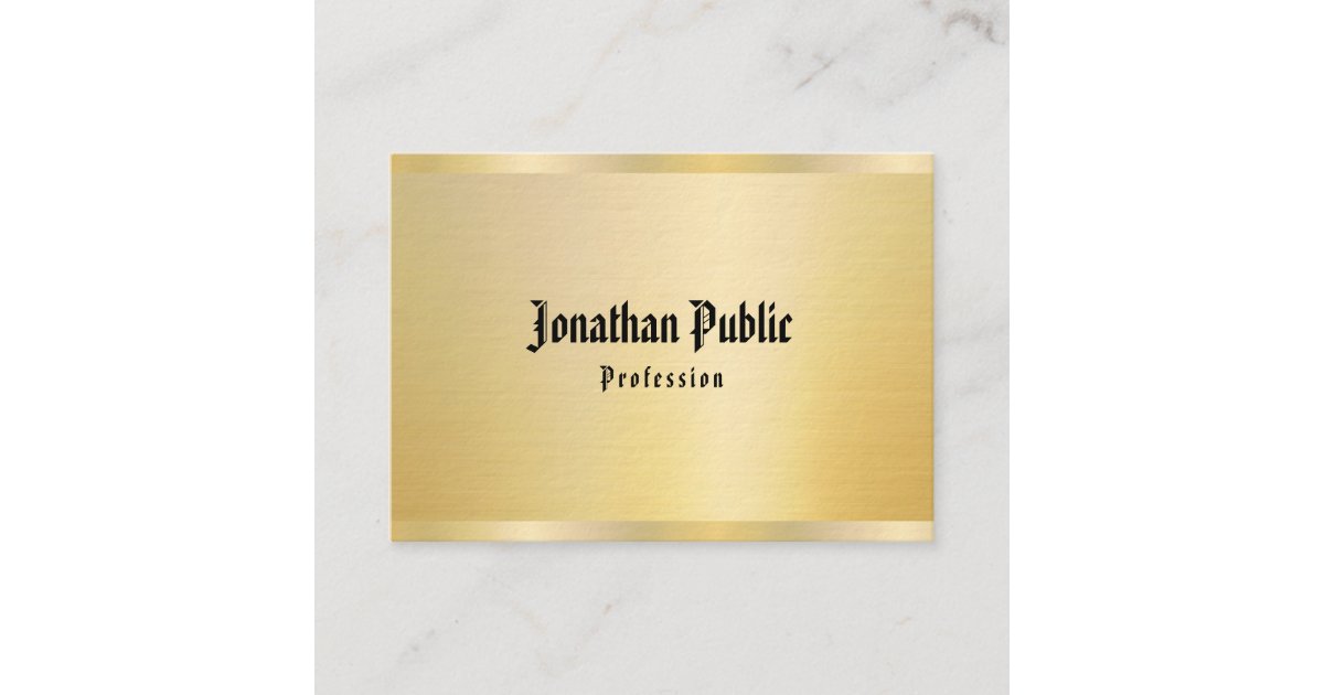 Classic American Text Faux Gold Vintage Template Business Card | Zazzle