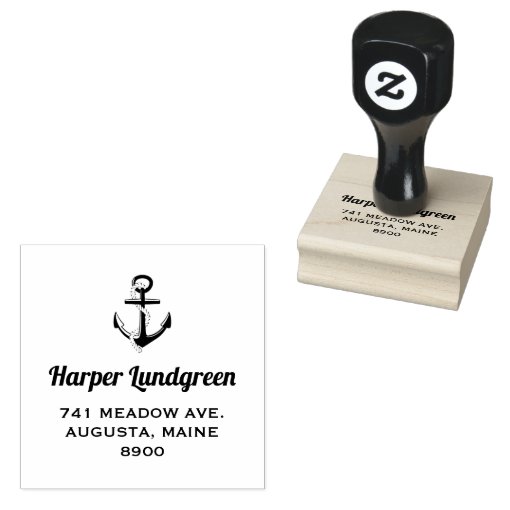 Classic Anchor Nautical Personalized Rubber Stamp | Zazzle
