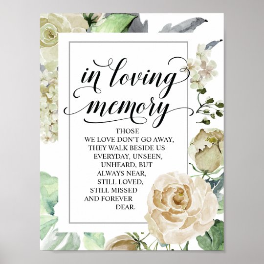 Classic and Elegant Wedding Memorial Table Sign | Zazzle.com