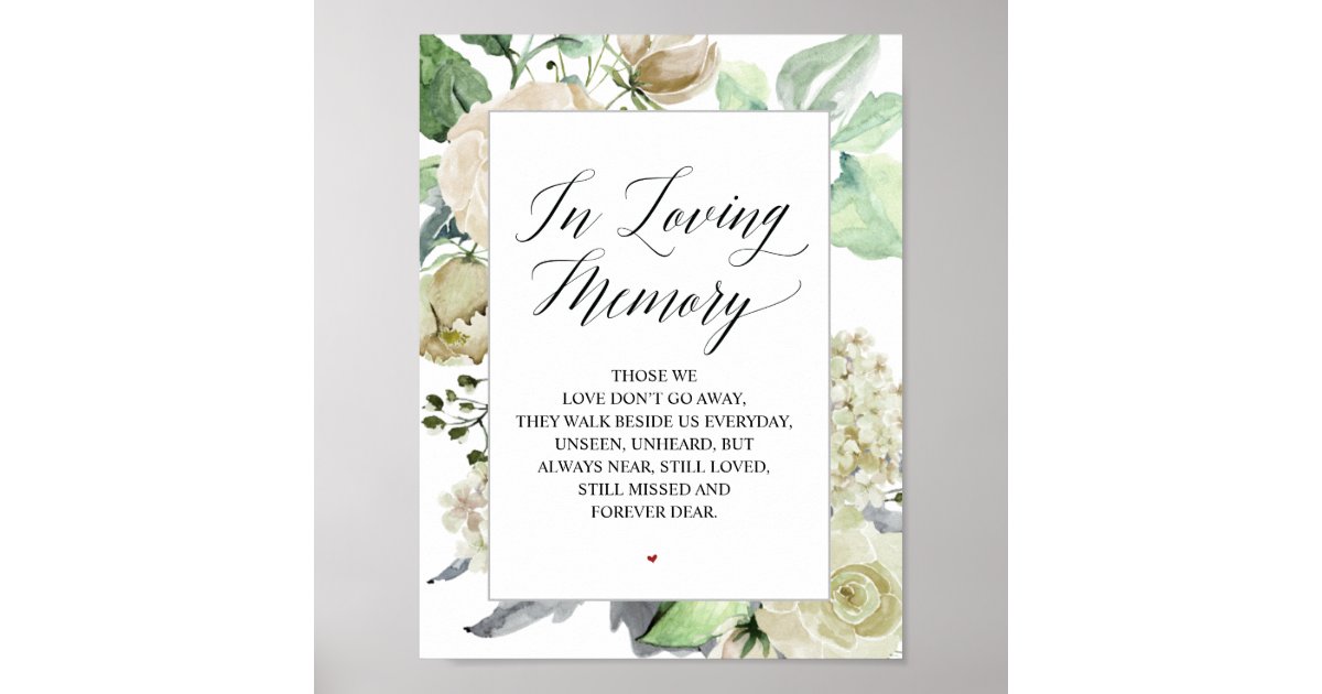 Classic and Elegant Wedding Memorial Table Sign | Zazzle
