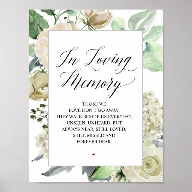 Classic and Elegant Wedding Memorial Table Sign | Zazzle