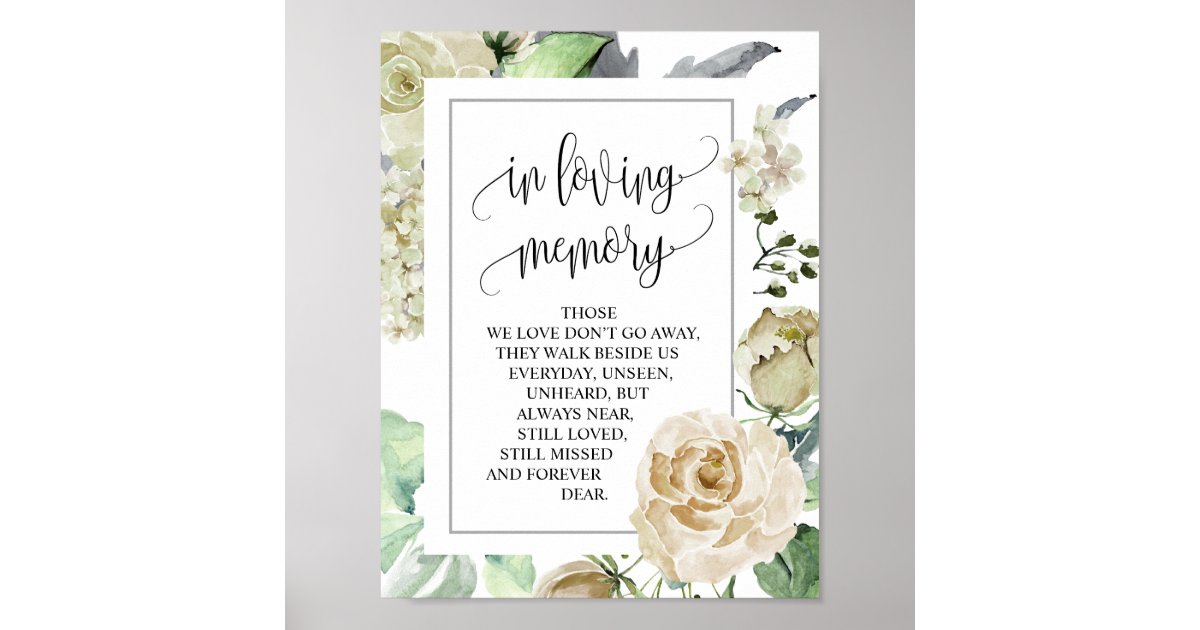 Classic and Elegant Wedding Memorial Table Sign | Zazzle