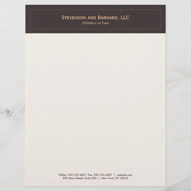 Classic and Professional Brown Letterhead | Zazzle