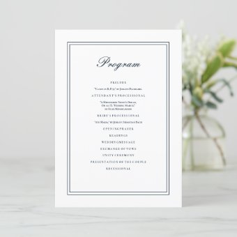 Classic and Simple Elegant Wedding Program | Zazzle