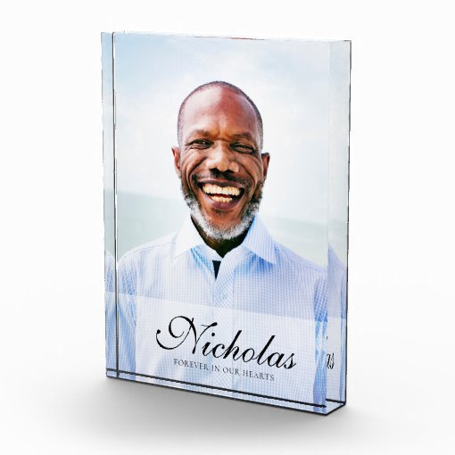 Classic and Simple Photo Memorial Acrylic Award | Zazzle
