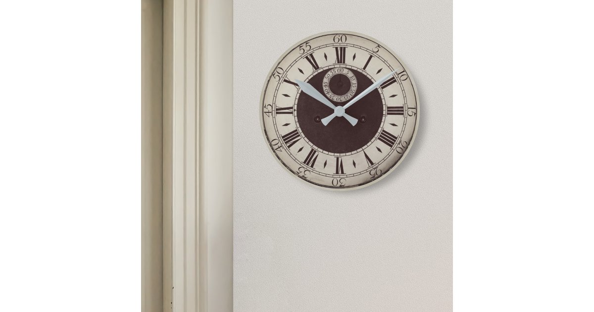 Classic Antique Style Roman Numeral Vintage Round Clock | Zazzle