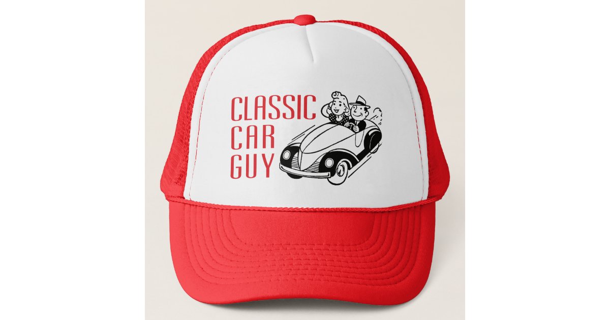 Classic Antique Vintage Car Guy Fan Ball Cap Hat | Zazzle