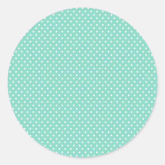 Classic Aqua and White Polka Dot Stickers | Zazzle