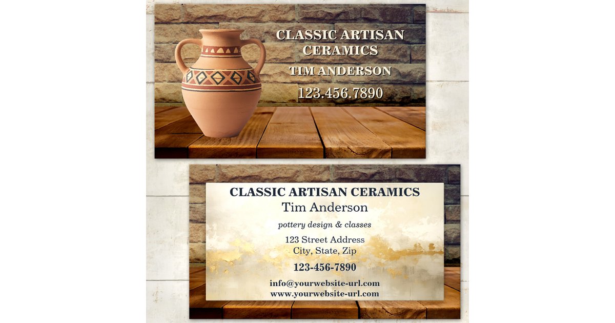 Classic Artisan Ceramic Pottery Business Card | Zazzle