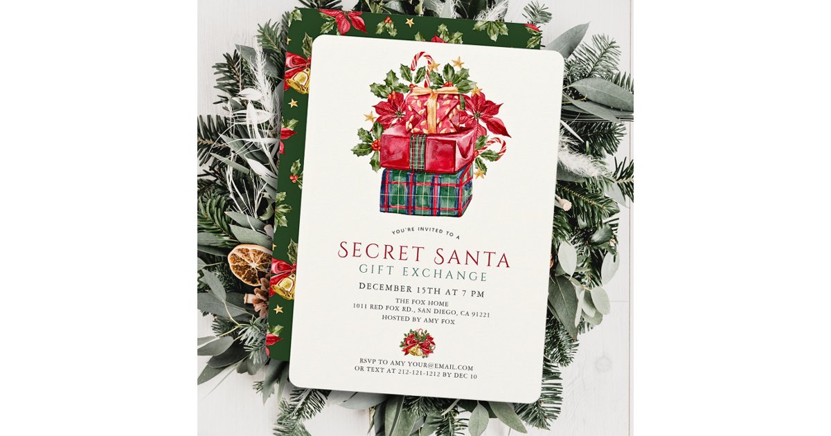 Classic Assorted Presents Christmas Holiday Party Invitation | Zazzle