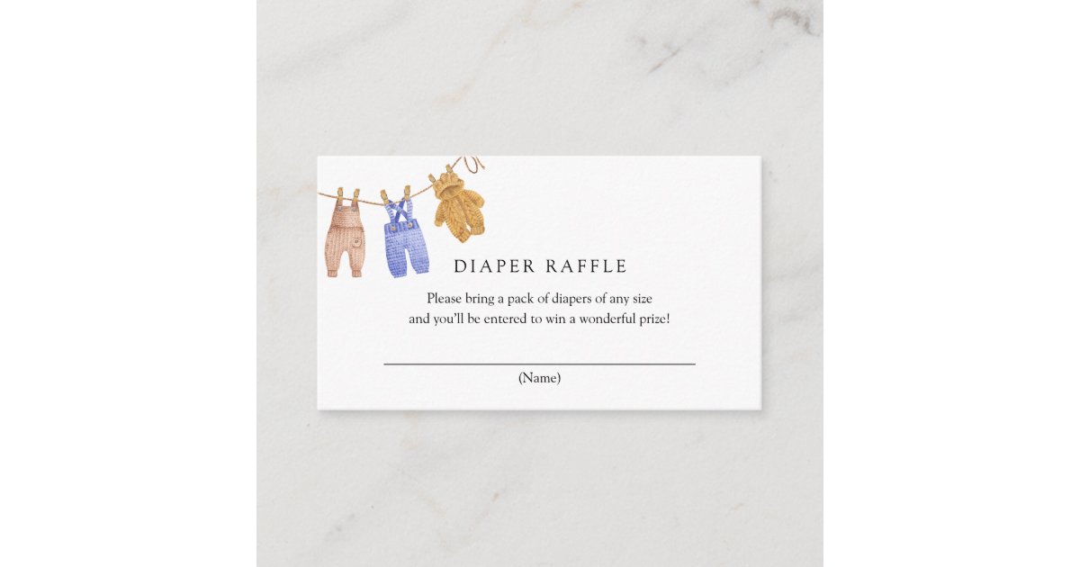 Classic Baby Diaper Raffle Card | Zazzle