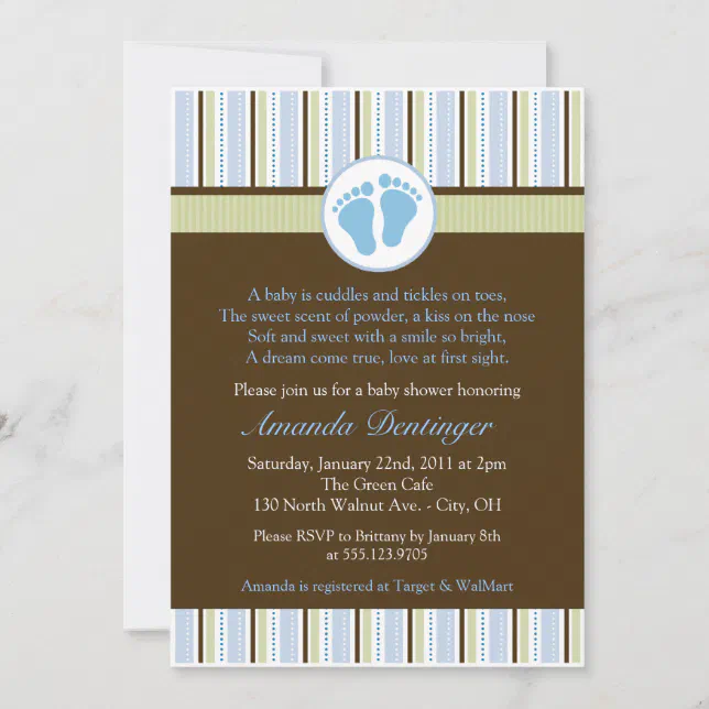Classic Baby Feet Baby Shower Invitation | Zazzle