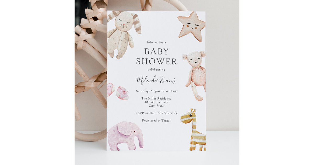 Classic Baby Girl Baby Shower Invitation | Zazzle
