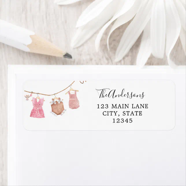 Classic Baby Girl Return Address Label | Zazzle