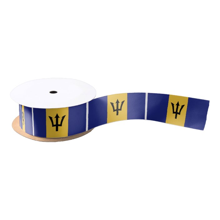 Classic Barbados Flag Satin Ribbon | Zazzle.com