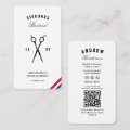 Classic Barbershop Barber Red White Blue Modern Business Card | Zazzle
