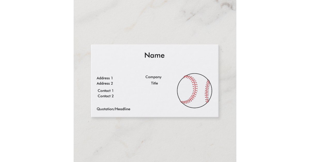 classic baseball design business card | Zazzle