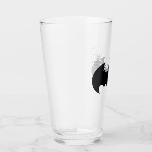 Classic Batman Logo Dissolving Into Bats Glass | Zazzle