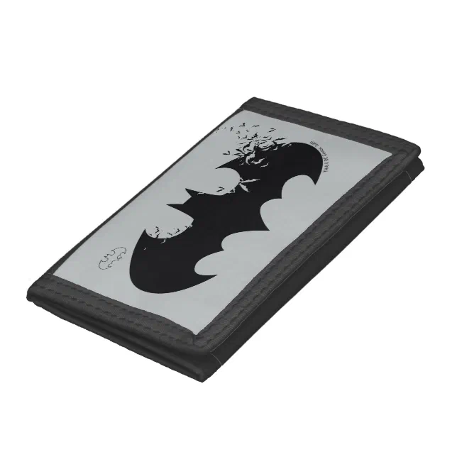 Classic Batman Logo Dissolving Into Bats Trifold Wallet | Zazzle
