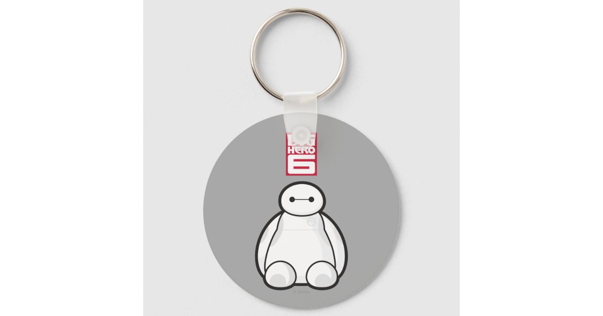 Classic Baymax Sitting Graphic Keychain | Zazzle