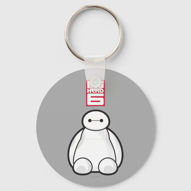 Classic Baymax Sitting Graphic Keychain | Zazzle