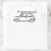 Classic Beach Mini Cooper Oval Sticker | Zazzle
